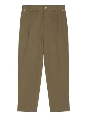 Drole De Monsieur Le Pantalon Cropped Twill Pants - Taupe