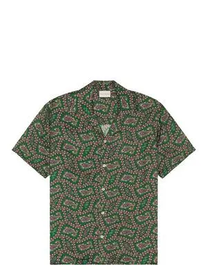 Drole De Monsieur La Chemise Paisley Shirt In Green - Dark Green