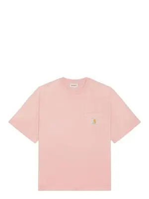 Carhartt Work In Progress Hudson Pocket T-shirt In Pink - Chalk Wash Daphne