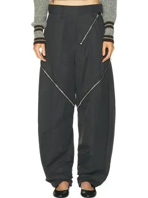 Attico Zipper Long Pant - Dark Grey