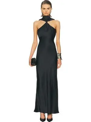 Attico Sleeveless Gown - Black