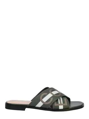 COCCINELLE Logo-print Flat Sandals - Green
