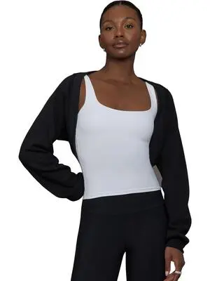 Carbon38 Long Sleeve French Terry Shrug - Black
