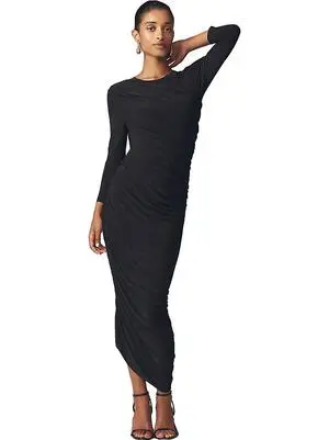 Norma Kamali Diana Long-sleeve Midi Dress - Black