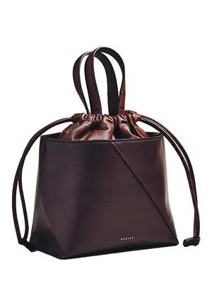 RADLEY Leather Drawstring Bag - Dark Oak