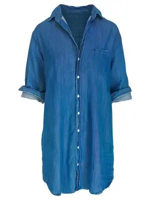 Frank & Eileen Cotton Mini Shirt Dress - Blue