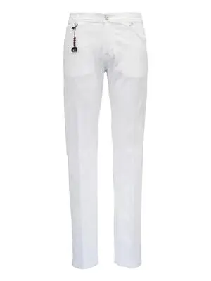 Marco Pescarolo Button-fly Stretch-cotton Trousers - White