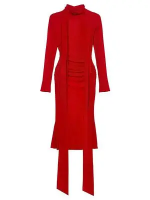 Blumarine Draped Midi Dress - Red