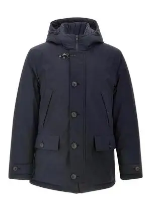 FAY Hooded Button-fastening Jacket - Blue