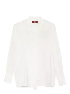 MAX MARA Tie-Neck Silk Blouse