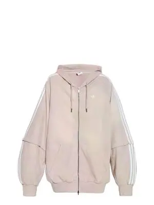 Adidas 3-stripes Logo Zip-up Hoodie - Pink