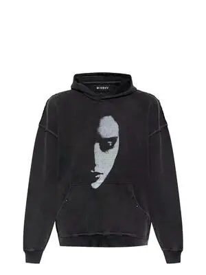 MISBHV Face-print Studded Hoodie - Black