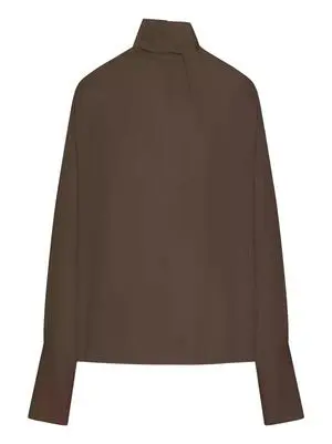 TOM FORD High-neck Blouse - Brown