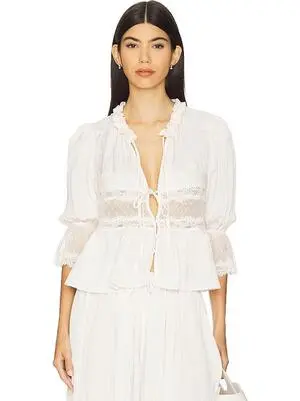 Free People Forever Young Bed Jacket - White Alyssum