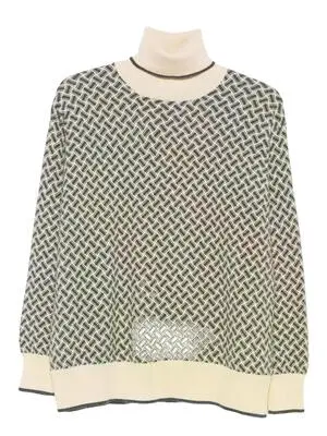 DRUMOHR Geometric-Pattern Turtleneck Sweater