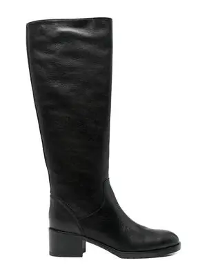DOUCAL'S 45mm Calf Leather Knee High Boots - Black