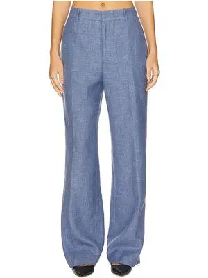 Polo Ralph Lauren Linen Cotton Twill Wide Leg Pant - Blue