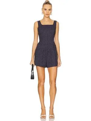 WeWoreWhat Corset Romper - Navy & White Multi