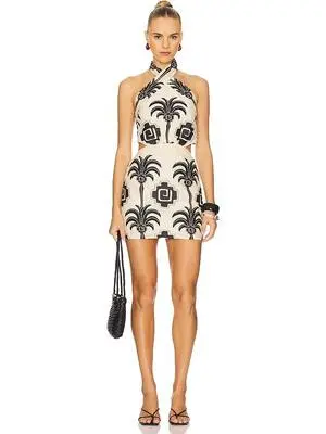 Johanna Ortiz Pintaderas Mini Dress - Ecru & Black
