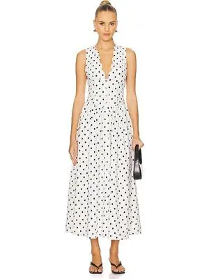 WeWoreWhat Button Front Scallop Dress - White & Black Multi