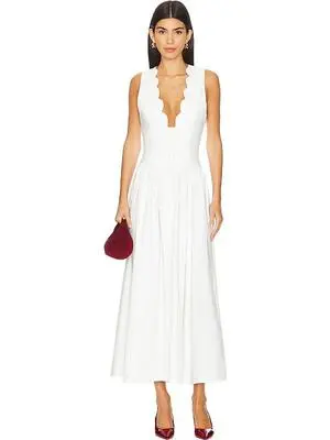 WeWoreWhat Button Front Scallop Dress - White
