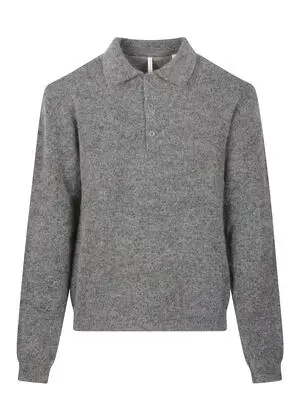 SUNFLOWER Polo-neck Wool Sweater - Grey