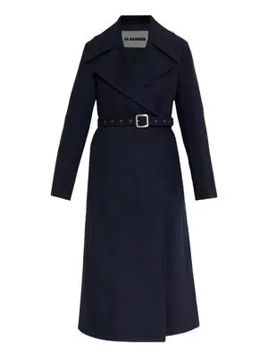 JIL SANDER Belted Coat - Blue