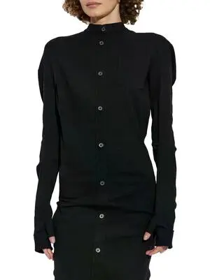 Issey Miyake Button-front Mini Dress With Pocket - Black