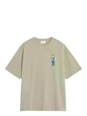 Maison Kitsuné Fox-graphic Cotton T-shirt - Green
