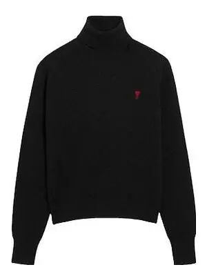 Ami De Coeur Turtleneck Sweater - Black/red