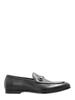 Gucci Horsebit Loafers With Gg Embellishment - Black