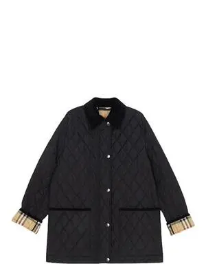 Burberry Quilted Nylon Barn Jacket - Black/sand