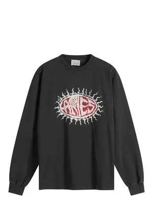 Aries Faded Grunge Long Sleeve T-shirt - Black