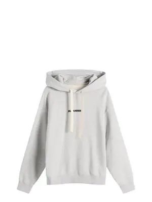 JIL SANDER Printed Cotton Jersey Hoodie - Grey