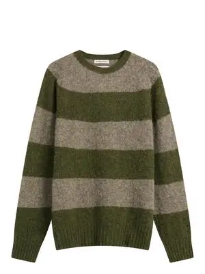You Must Create Suedehead Stripe Jumper - Green/brown