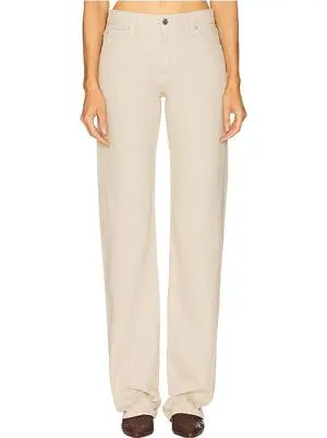 GRLFRND Graham Low Rise Straight Leg Jeans - Beige