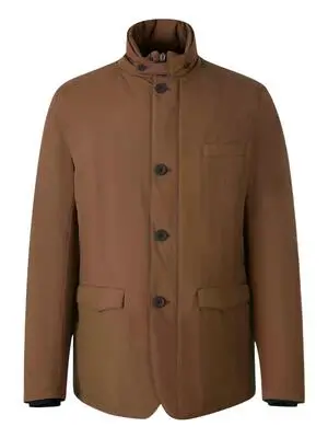 Herno Buttoned High-neck Jacket - Brown