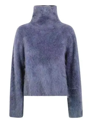 LISA YANG The Floren High-neck Brushed Sweater - Blue