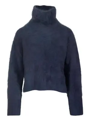 LISA YANG Floren High-neck Brushed Sweater - Blue
