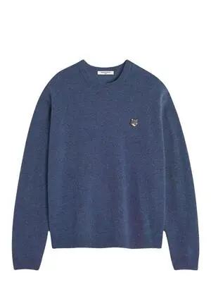 Maison Kitsuné Fox Head Wool Sweater - Blue