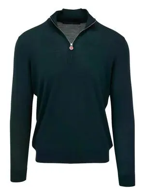 Kiton Half-zip Wool Sweater - Green