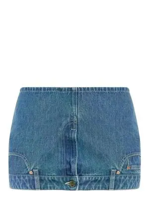 Vetements Upside-down Denim Mini Skirt - Blue