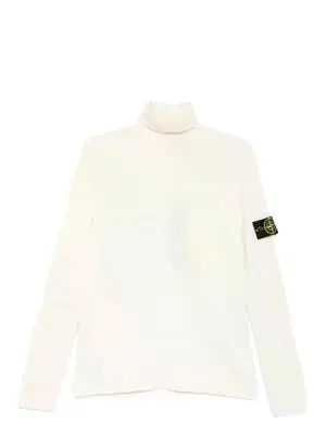 Stone Island Ribbed High-Neck Sweater Neutrals