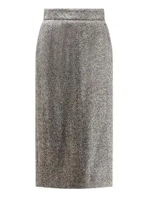 Dolce & Gabbana Virgin Wool Midi Pencil Skirt - Grey
