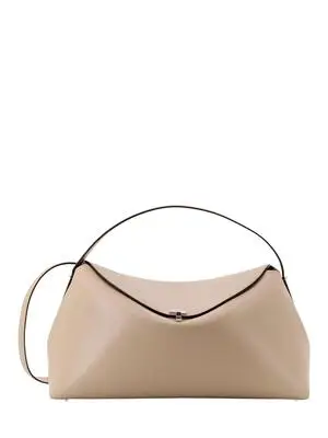 TOTÊME T-lock Leather Shoulder Bag - Beige