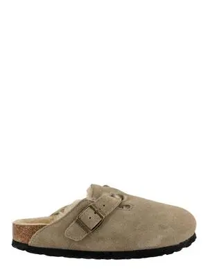 BIRKENSTOCK Boston Shearling Suede Mule - Grey
