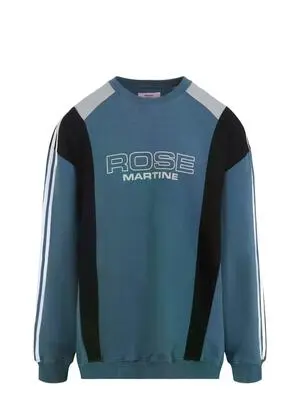 Martine Rose Panelled Cotton Crewneck Sweatshirt - Blue