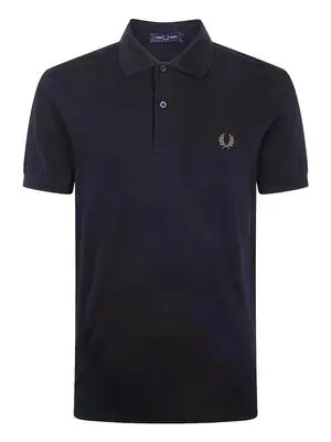 Fred Perry Laurel-embroidered Polo Shirt - Black