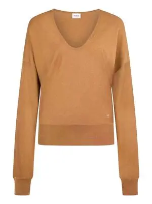 TOD'S V-neck Wool-silk Blend Sweater - Orange