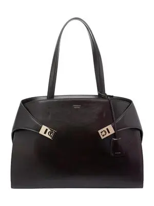 FERRAGAMO Hug Leather Tote - Brown